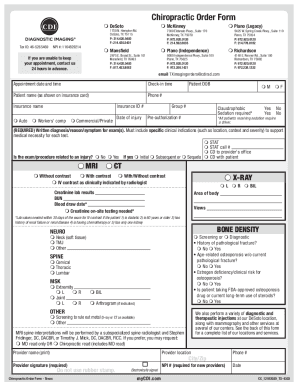 Fillable Online Chiropractic Order Form Fax Email Print - pdfFiller
