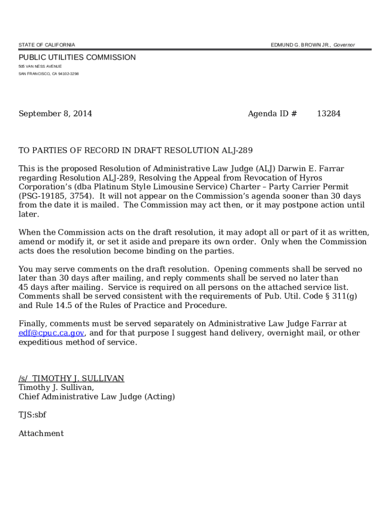 This is the proposed Resolution of Administrative Law Judge (ALJ ...