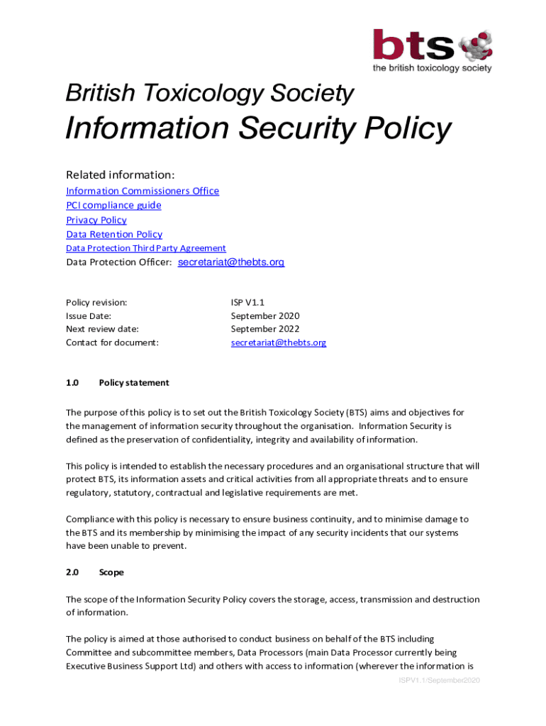Fillable Online British Toxicology Society Fax Email Print - pdfFiller