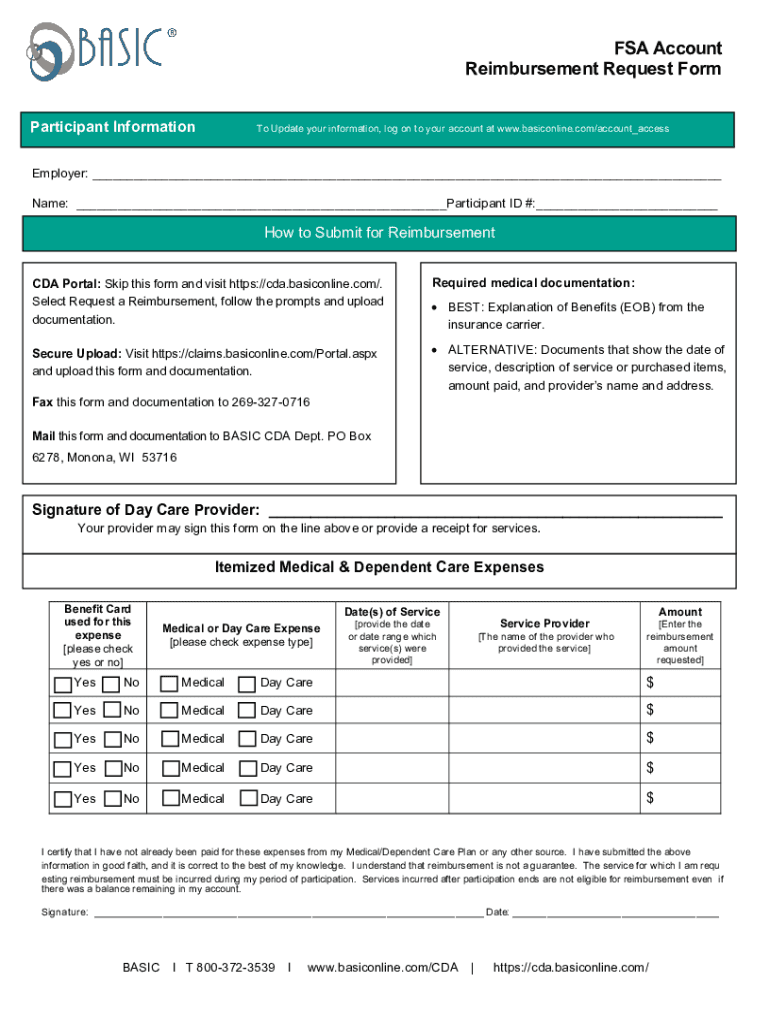 Fillable Online FSA Account Fax Email Print - pdfFiller