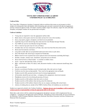 Fillable Online UNIFORM POLICY & GUIDELINES Fax Email Print - pdfFiller