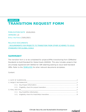 TEMPLATE- TRANSITION REQUEST Doc Template | pdfFiller