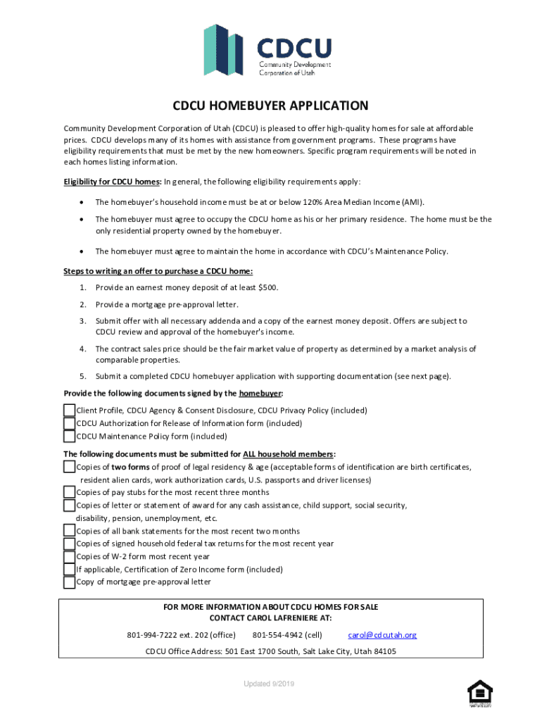 Fillable Online Fillable Online Download Home Buyer Application ...