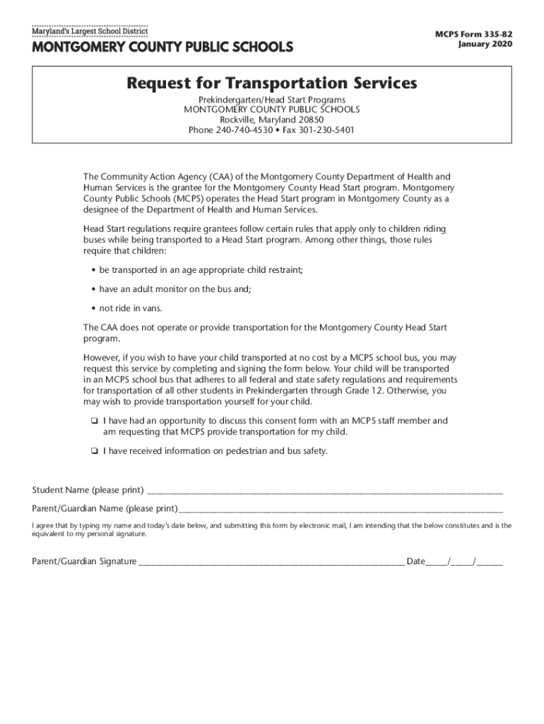 Fillable Online How to Enroll Your Child - Montgomery County Public ...