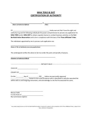 Fillable Online MHA TERO & DOT Fax Email Print - pdfFiller