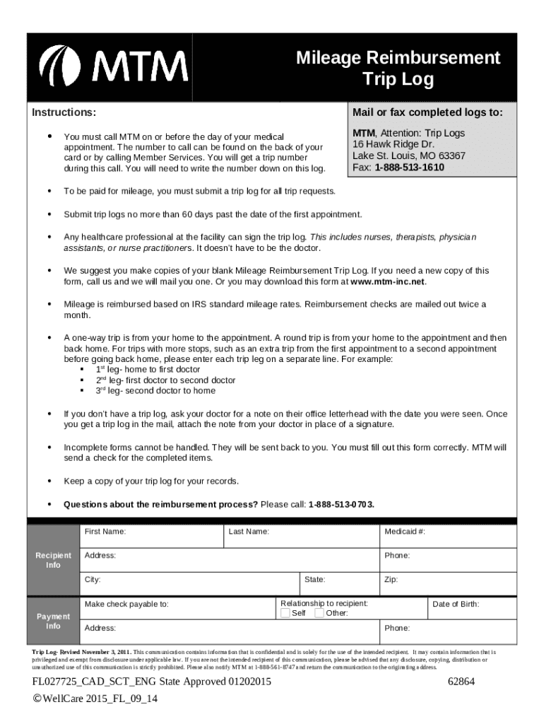 - You must call MTM on or before the day of your medical appointment ...