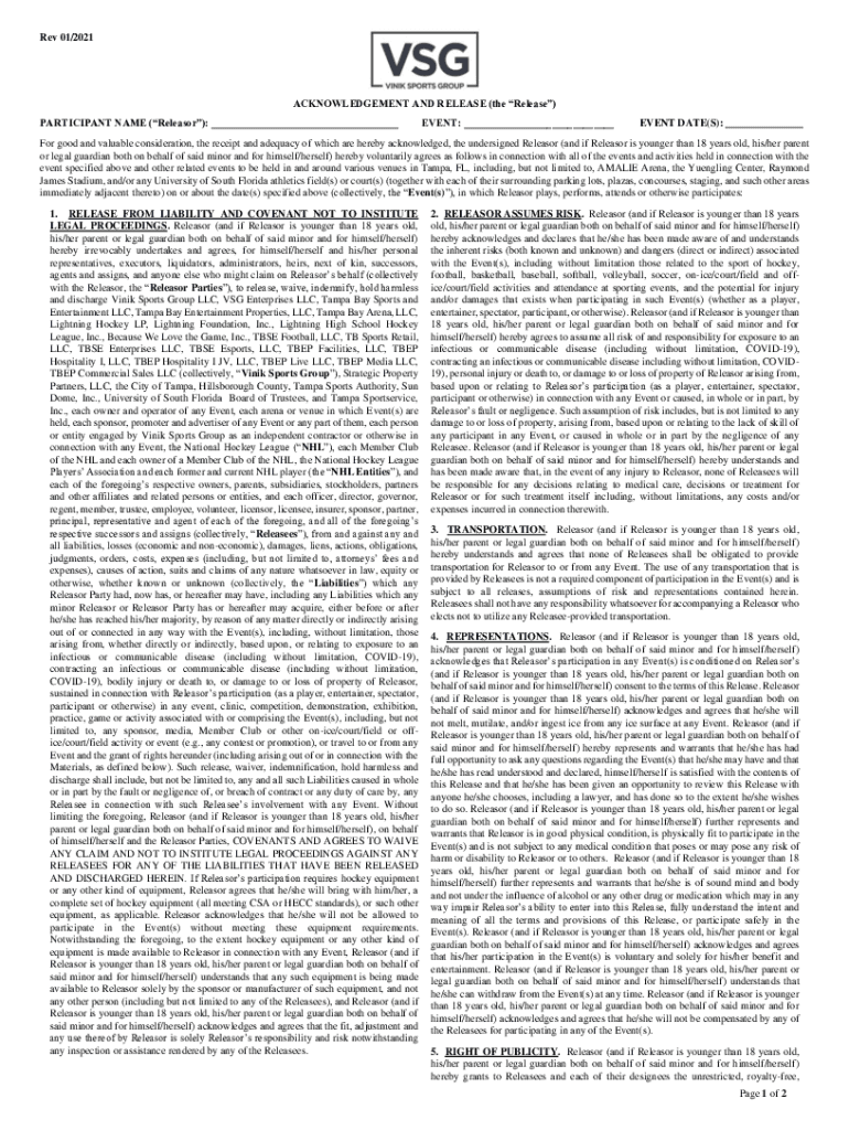 Fillable Online PARTICIPANT NAME (Releasor): Fax Email Print - pdfFiller