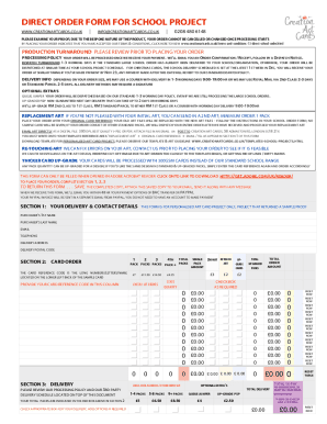 Fillable Online DIRECT ORDER FORM FOR SCHOOL PROJECT Fax Email Print ...