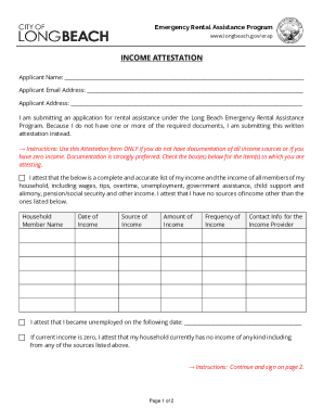 Fillable Online Income Attestation Form Fax Email Print - pdfFiller