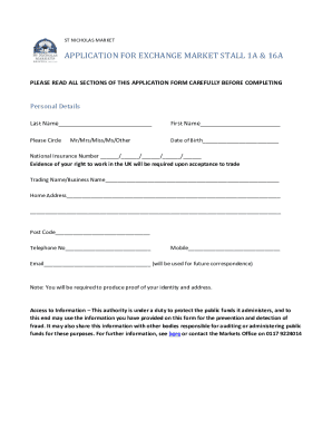 Fillable Online Exchange Hall application form Fax Email Print - pdfFiller