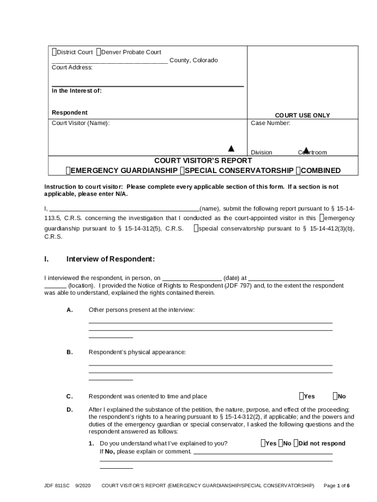 COURT VISITOR'S REPORT Doc Template | pdfFiller
