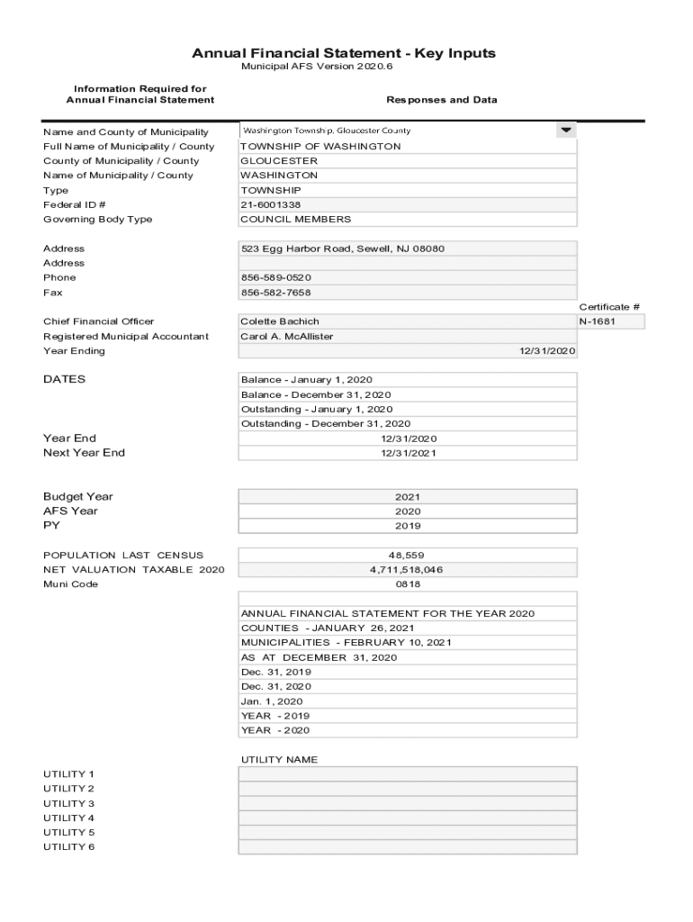 Fillable Online MRA - What is the Annual Financial Statement (AFS)?A ...