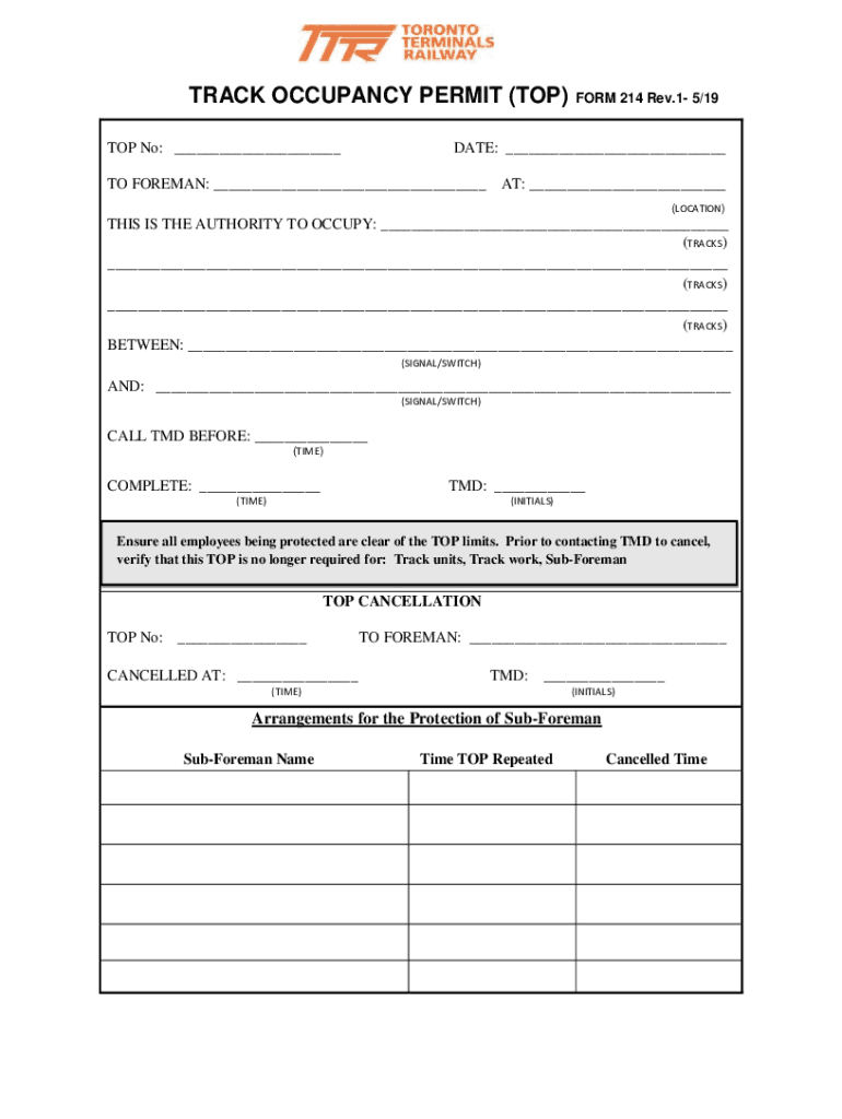Fillable Online Railroad Workplace Safety; Adjacent-Controlled-Track On ...