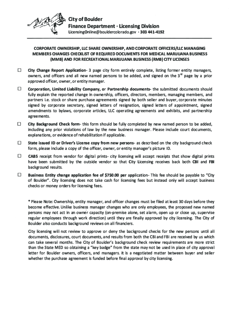Fillable Online Keyholder Change Go to City of Boulder Application ...