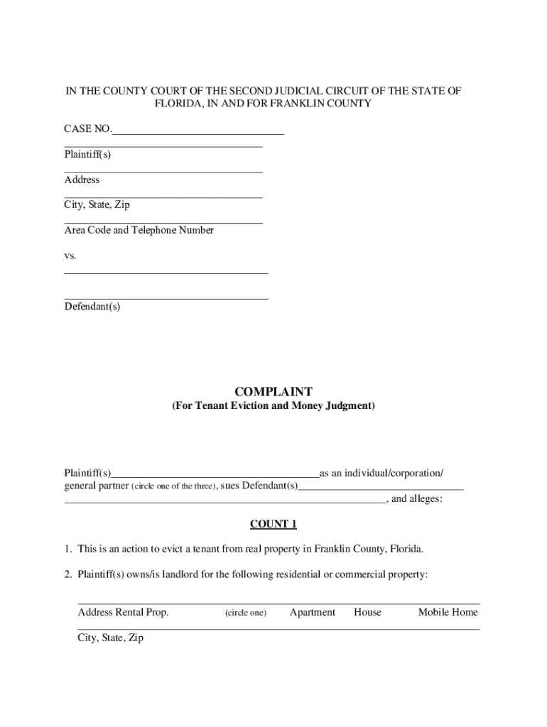 Fillable Online Leon County, Florida Probate Court: Second Judicial ...