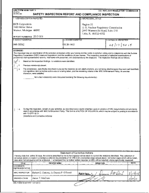 Fillable Online HHS/CDC, NRC Form 591M Part 1, Inspection Report No ...