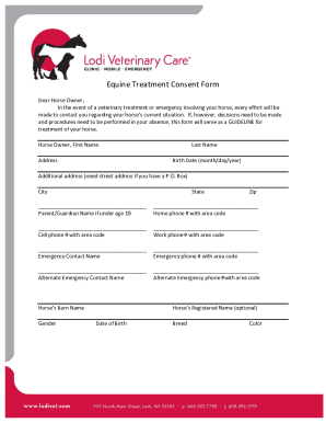 Fillable Online Equine Treatment Consent Form Fax Email Print - pdfFiller