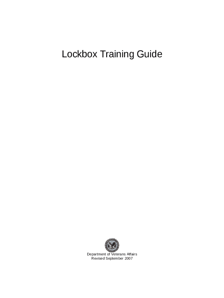 Lockbox Training Guide Doc Template | pdfFiller