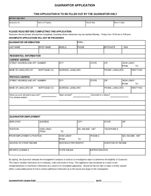 Fillable Online Employee Guarantor's Form Samples : Personal Guarantee ...