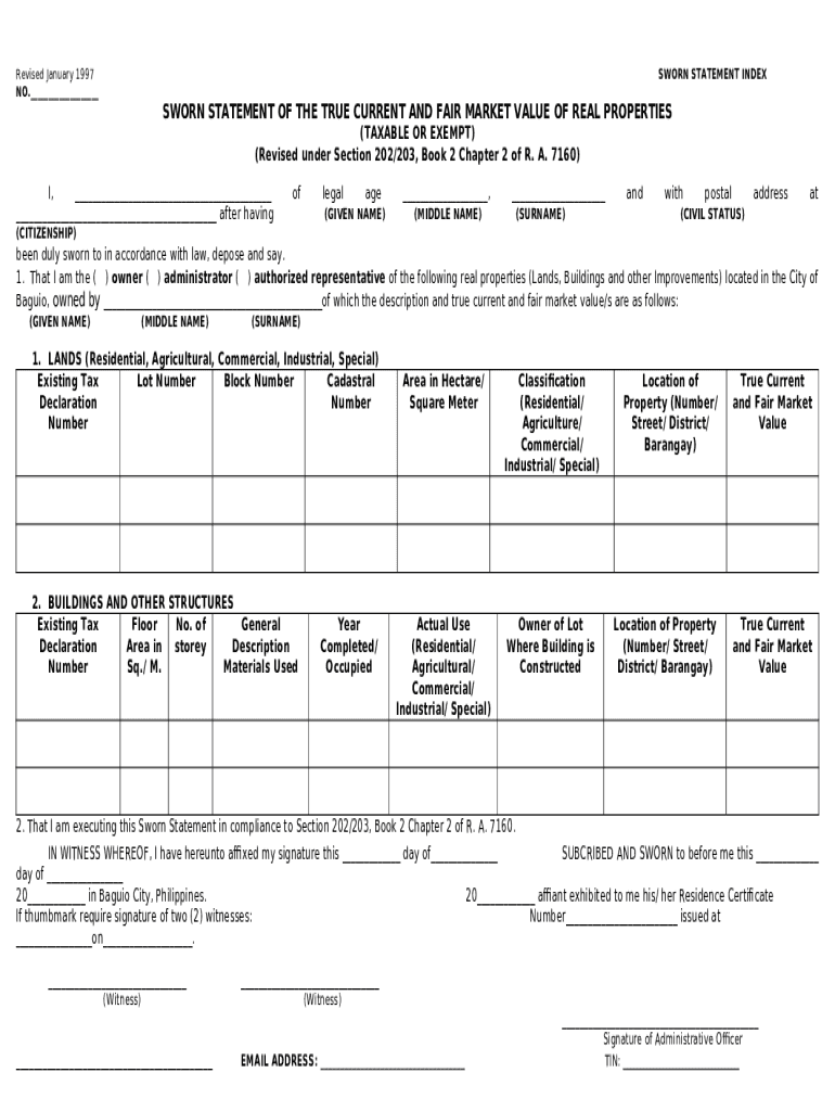 Sworn Statement.docx - Revised January 1997 SWORN STATEMENT ... Doc Template | pdfFiller