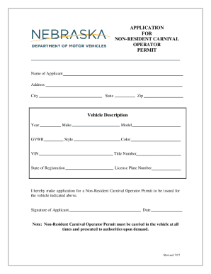 Fillable Online Carnival Permit Application Form and Checklist Fax ...