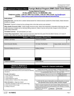 Fillable Online VA Form 10-7959f-2. Foreign Medical Program (F M P ...