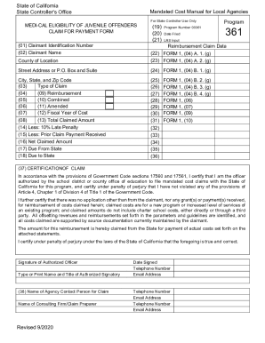 Fillable Online Program 361 Claiming Instructions and Forms Fax Email ...