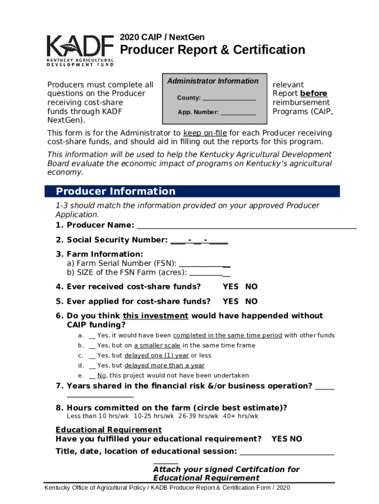 Governor's Office of Agricultural Policy : CAIP / NextGen ...NextGen ...