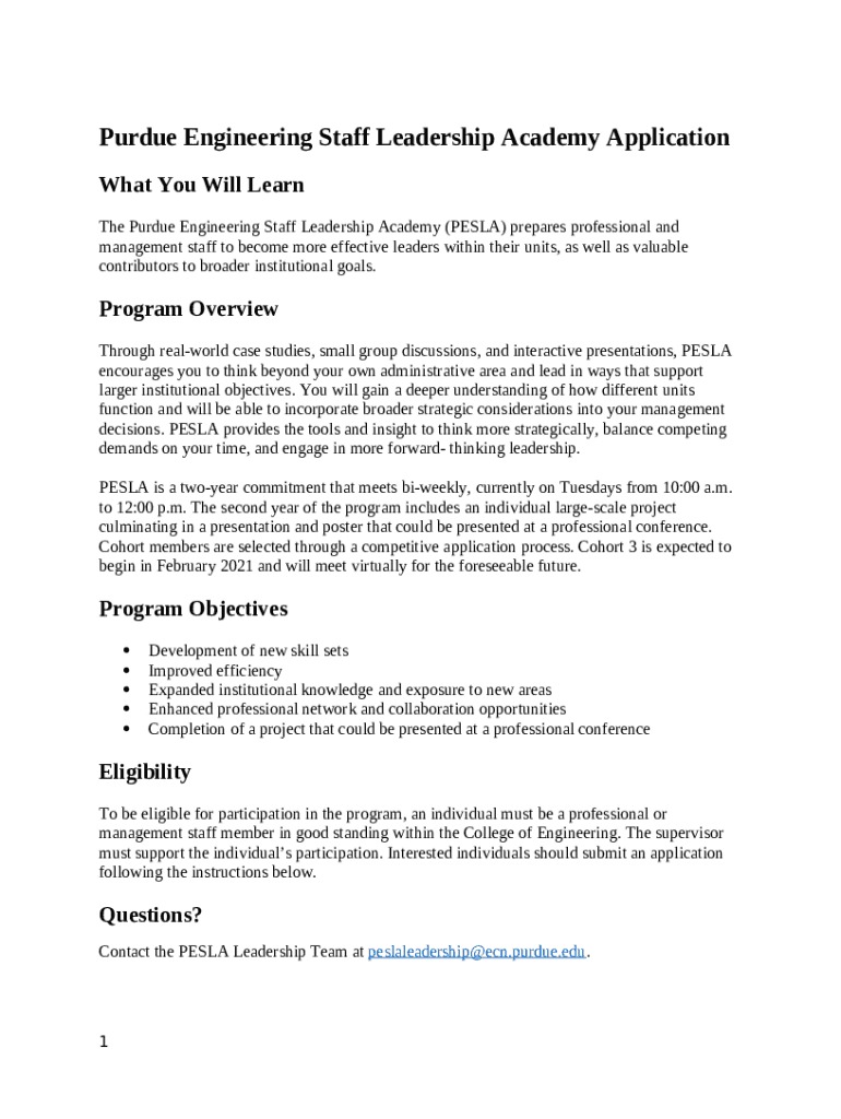 Purdue Engineering Staff Leadership Academy Application - engineering purdue Doc Template ...