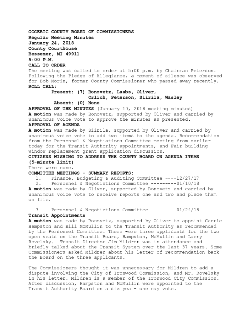 Fillable Online Following the Pledge of Allegiance, a moment of silence ...