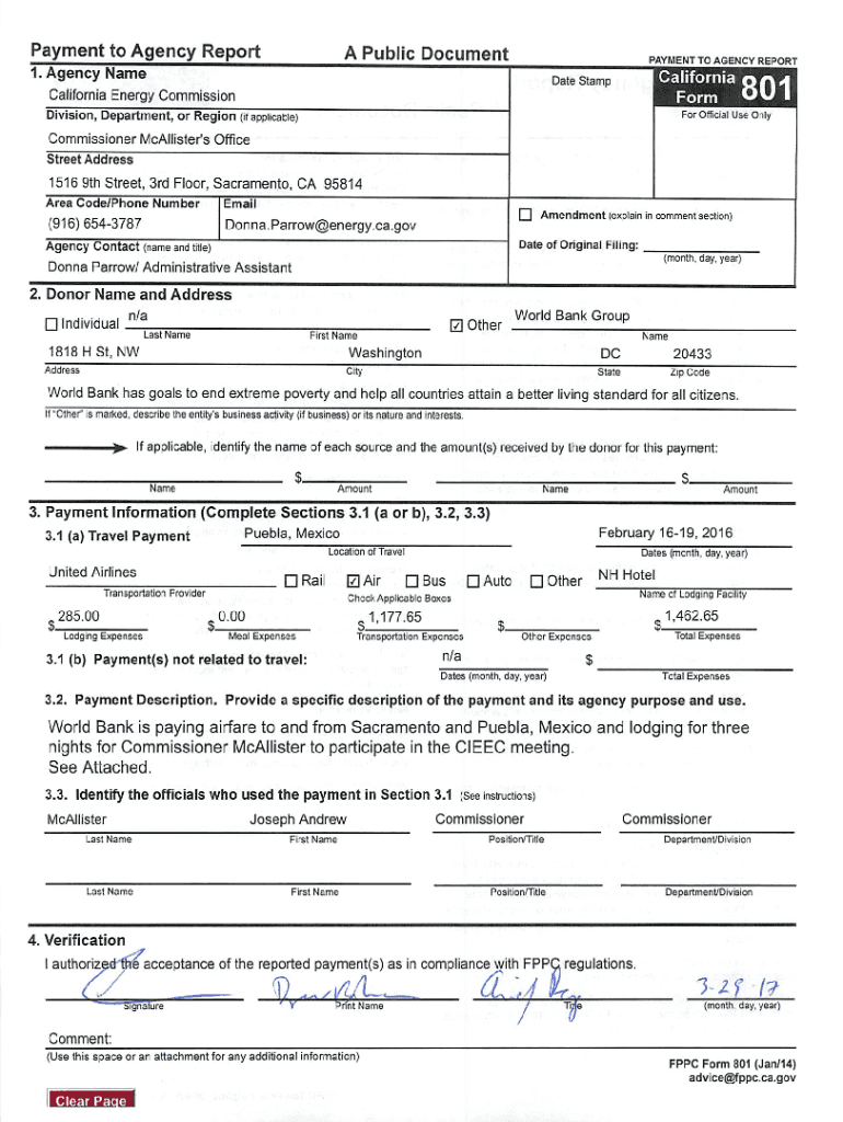 Fillable Online Form 801 - Puebla Mexico - February 16-19, 2016 Fax ...