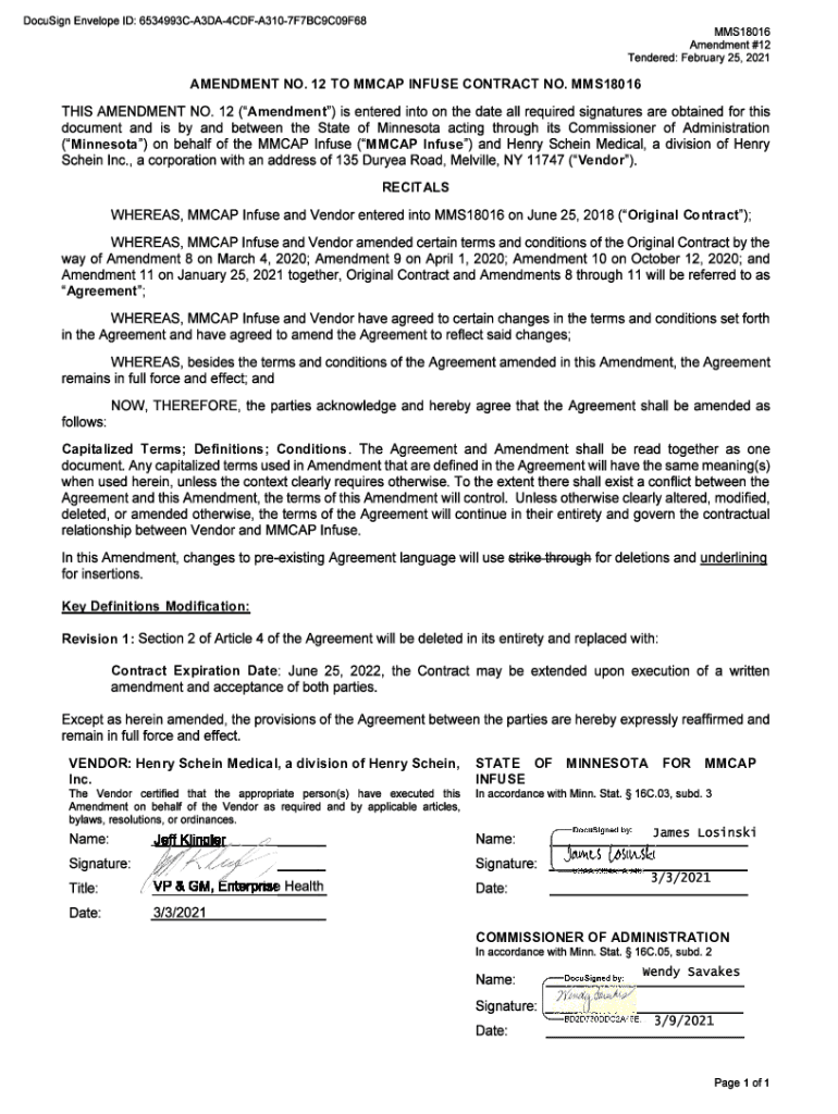 Fillable Online 12 TO MMCAP INFUSE CONTRACT NO Fax Email Print - pdfFiller