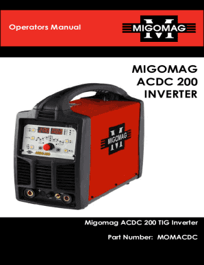 Fillable Online Migomag ACDC 200 TIG Inverter Fax Email Print - pdfFiller
