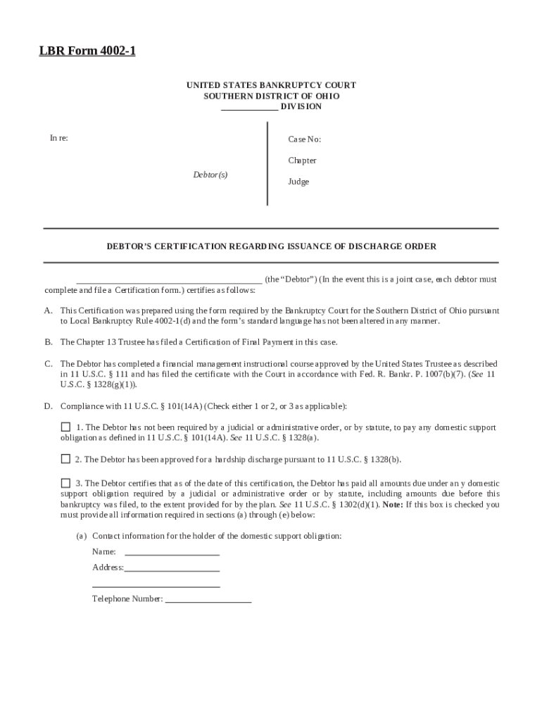 LBR 4002-1 Doc Template | pdfFiller