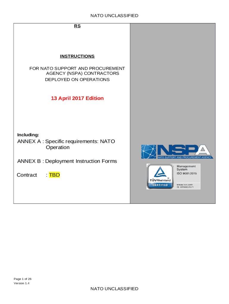 FOR NATO SUPPORT and procurement AGENCY (nspa) CONTRACTORS Doc Template ...