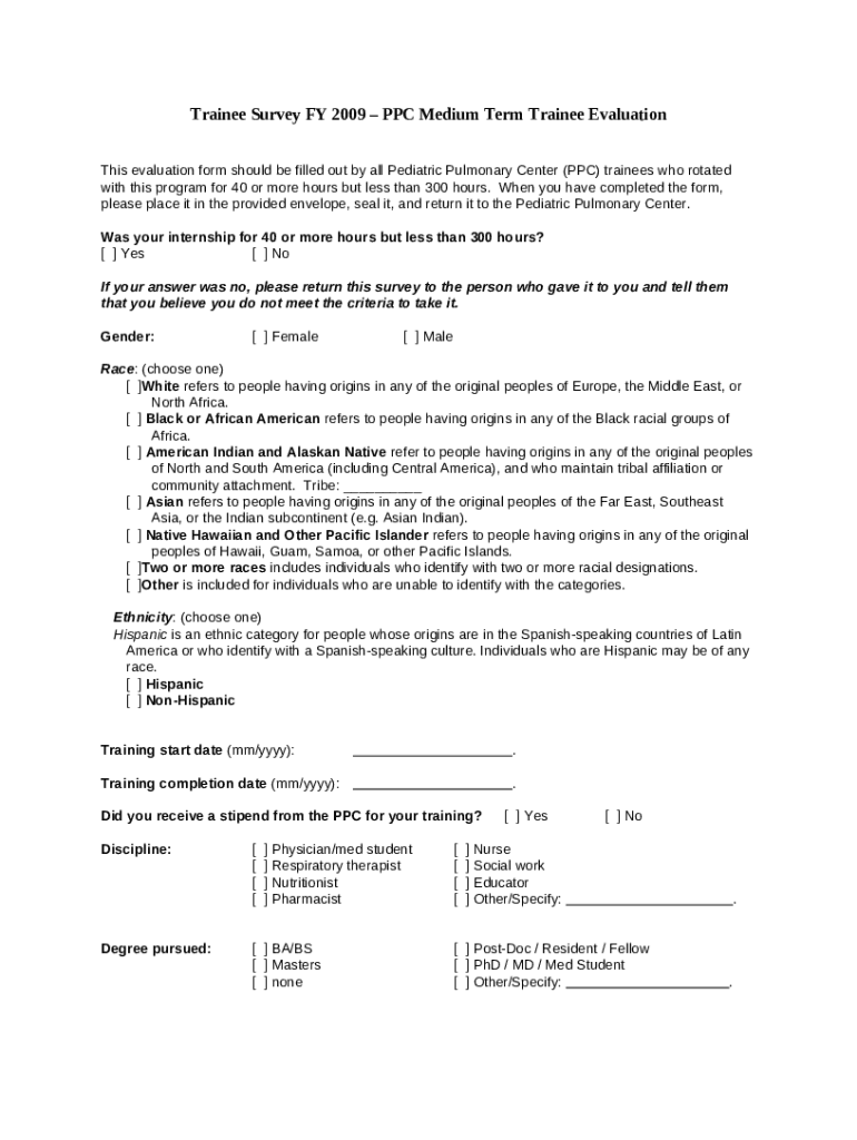 Medium Term Trainee Evaluation Doc Template | pdfFiller