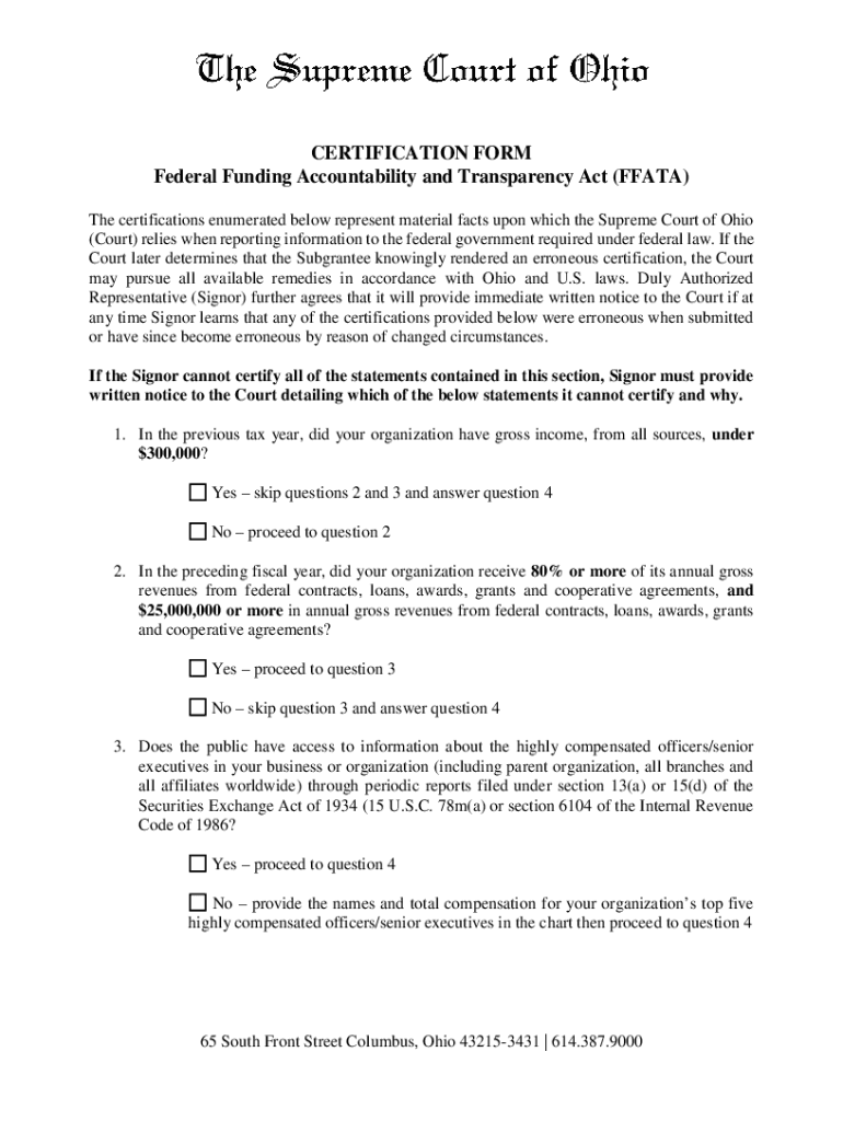 Fillable Online Federal Funding Accountability and Transparency Act ...