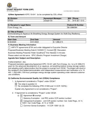 Fillable Online Fillable Online GRANT REQUEST FORM (GRF) A) New ...
