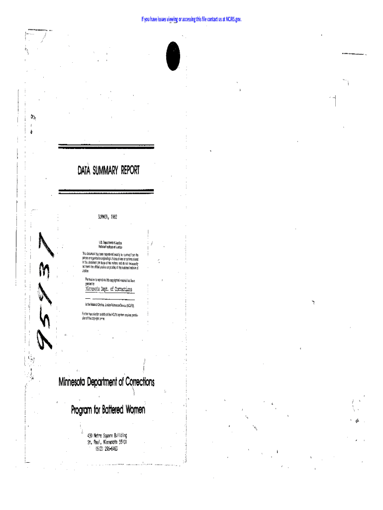 Fillable Online Data Summary Report Fax Email Print Pdffiller