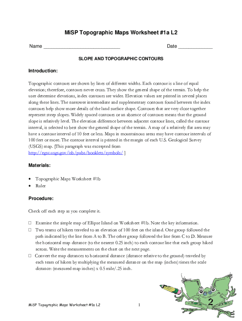 Fillable Online Contour lines topographic map worksheets" Keyword Found ...