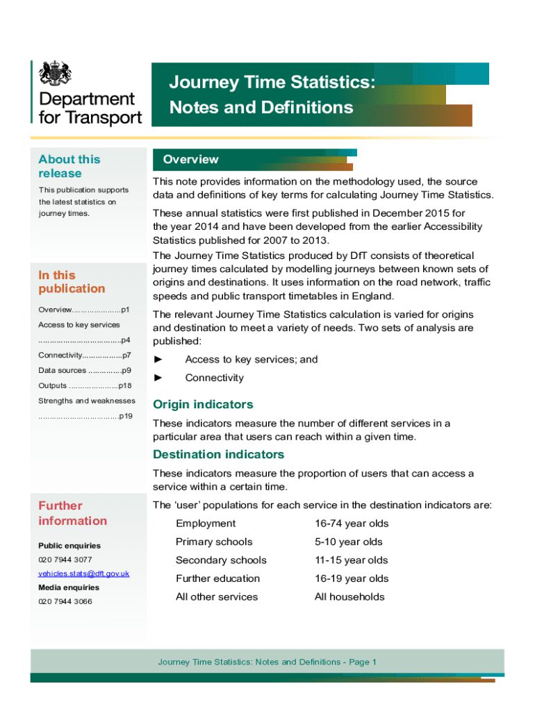 Fillable Online Journey Time Statistics: Fax Email Print - pdfFiller