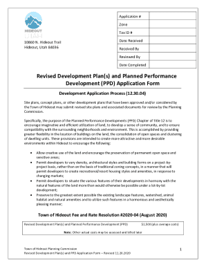 Fillable Online Revised Development and PPD Application Form Fax Email ...
