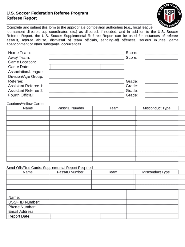 U.S. Soccer Referee Report 041712.docx Doc Template | pdfFiller