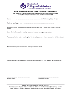 Fillable Online Midwife Referee form Fax Email Print - pdfFiller