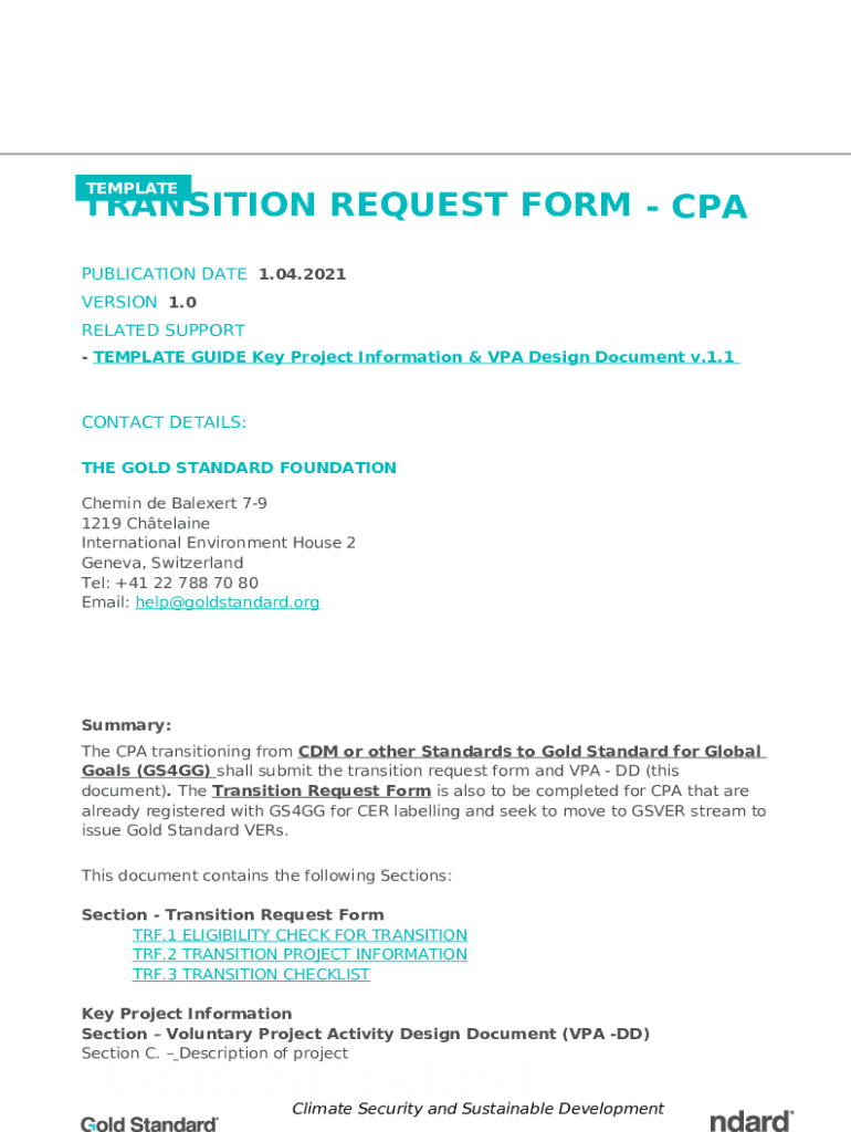 TEMPLATE- Transition Request - CPA Doc Template | pdfFiller