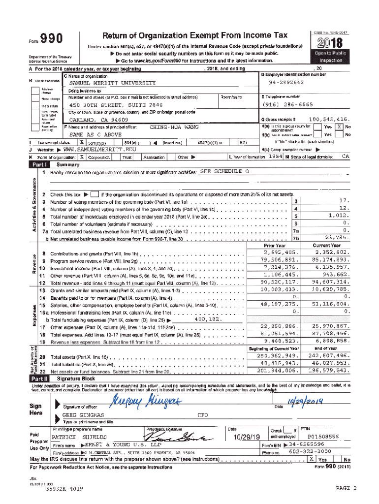 Fillable Online E35932K8. SAMUEL MERRITT UNIVERSITY Fax Email Print ...