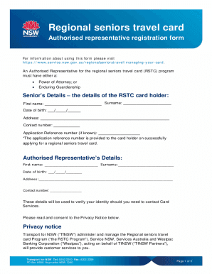 Fillable Online Authorised representative registration form - Service ...