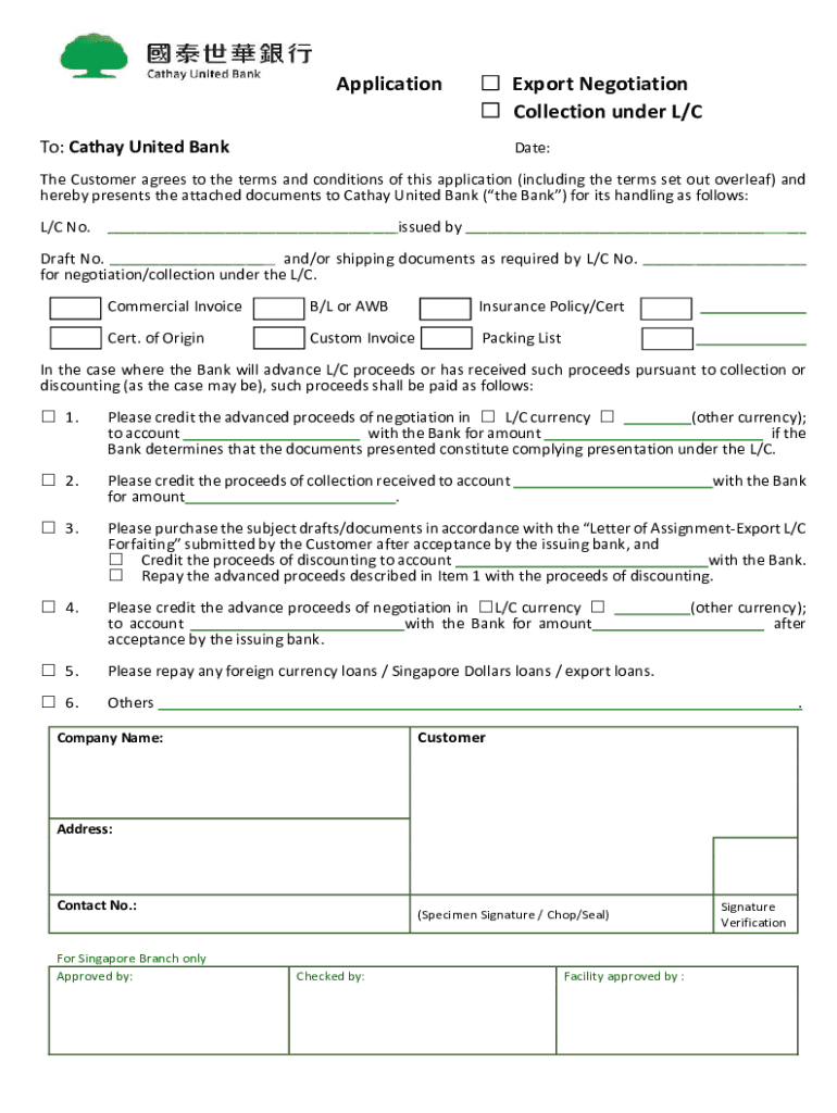 Fillable Online Singapore Branch - EX1 - Application for Export ...