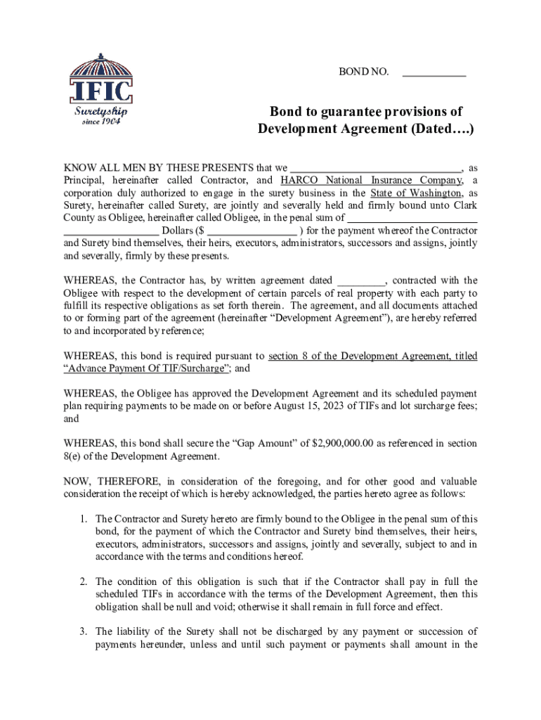 Fillable Online clark wa No Bond Required Sample Clauses: 33 SamplesLaw ...