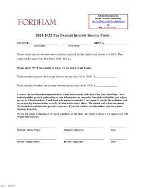 Fillable Online 2021-2022 Tax Exempt Interest Income Form Fax Email ...